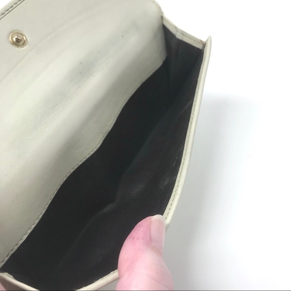 Gucci | Bags | Gucci Ivory Leather Gg Wallet With Gold Flip Lock | Poshmark